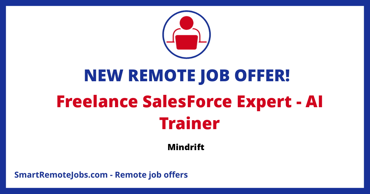 Freelance SalesForce Expert - AI Trainer - Mindrift | Smart Remote Jobs