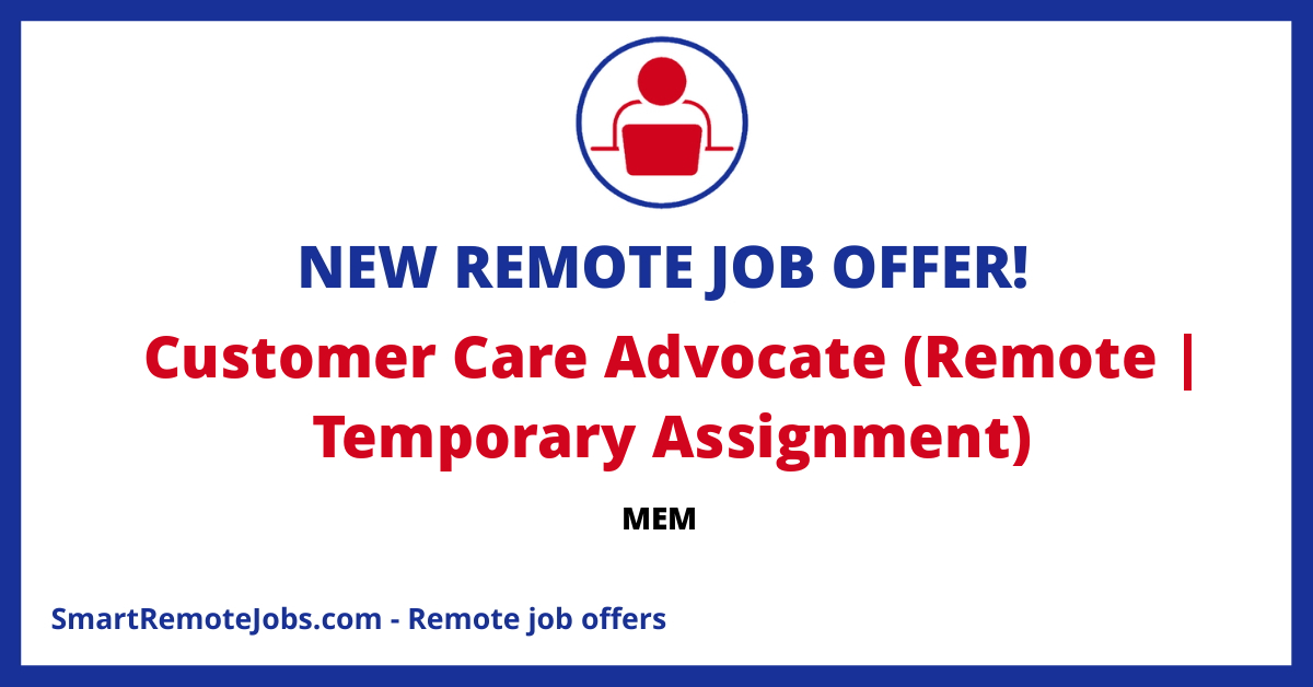 Customer Care Advocate (Remote | Temporary Assignment) - MEM | Smart ...