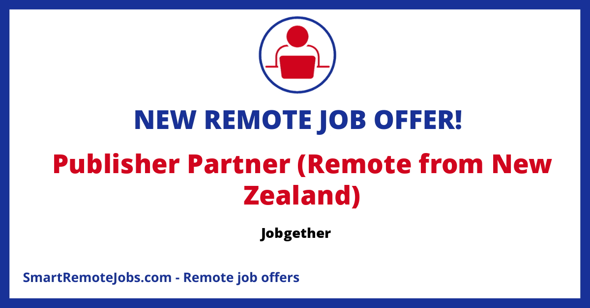 Publisher Partner (Remote from New Zealand) - Jobgether | Smart Remote Jobs