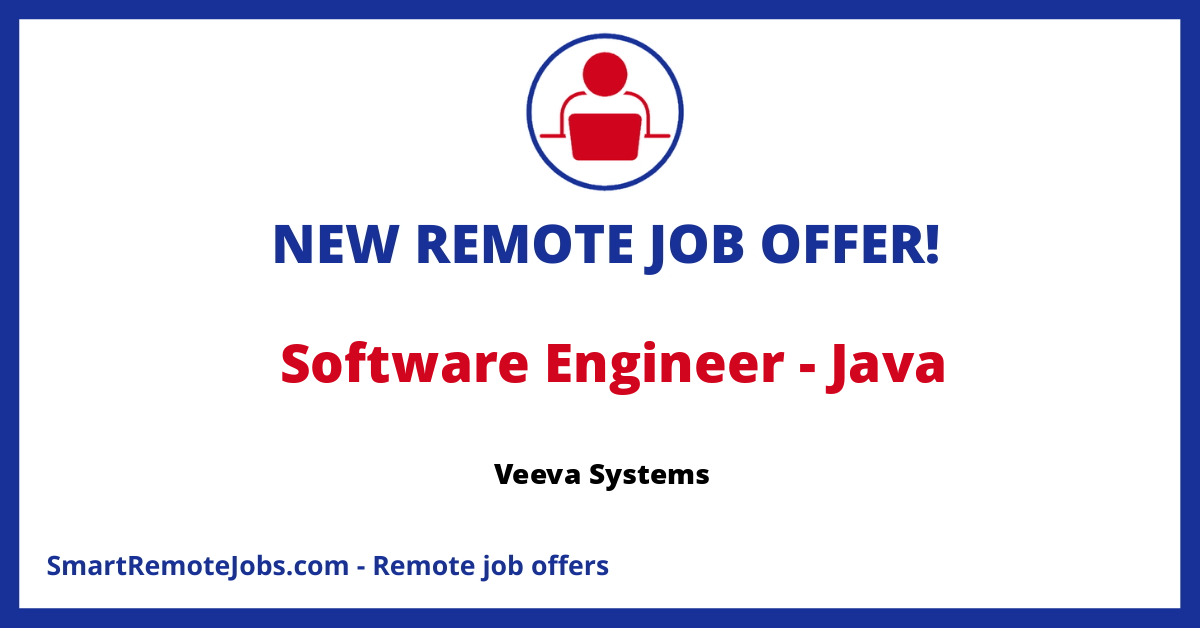 Software Engineer - Java - Veeva Systems | Smart Remote Jobs